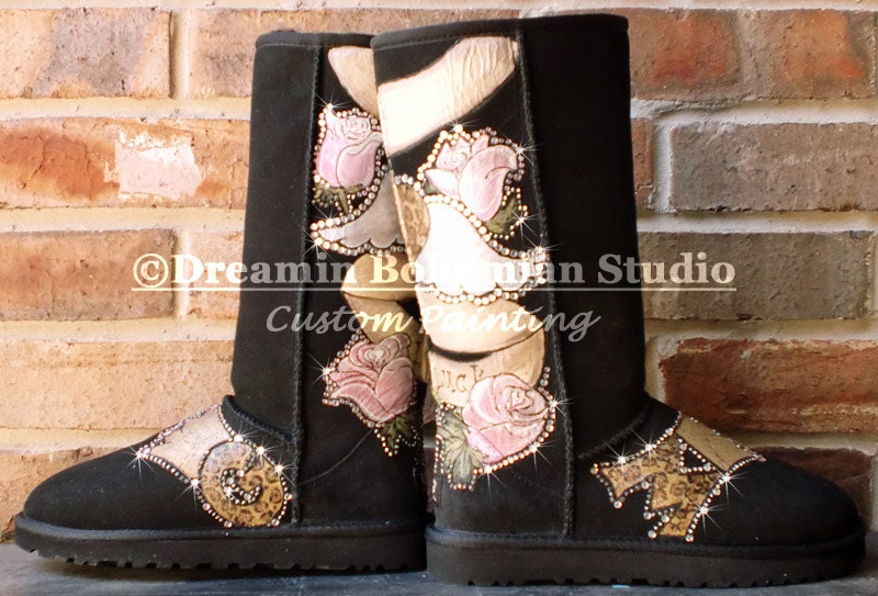 Ugg Boots Custom Hand Painted Banner Design With Life Love - Etsy