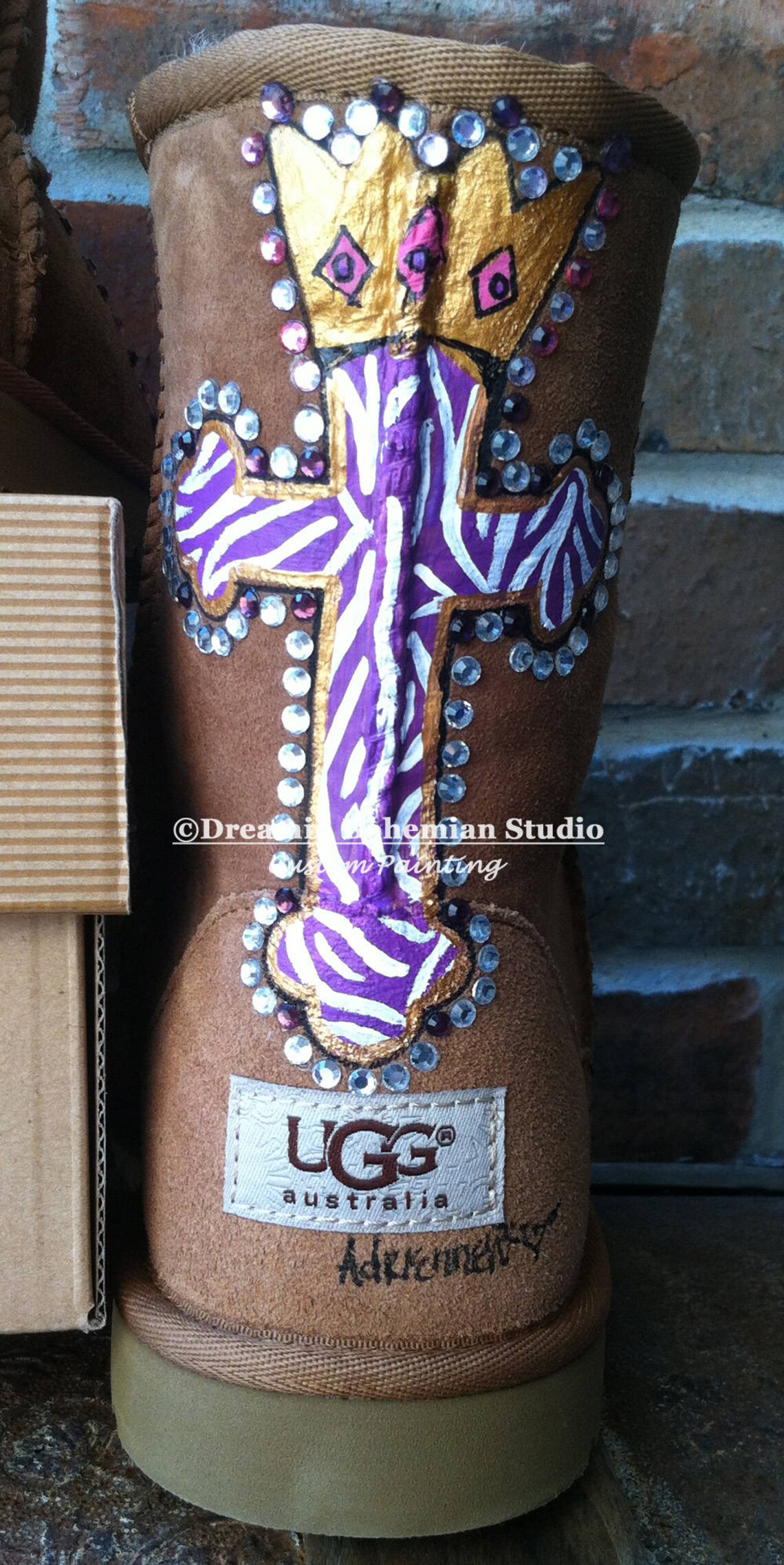 UGGS Custom Painted Boots Painted Zebra or Leopard Cross - Etsy