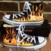Custom Hand Painted Flames on Black Converse High Tops, Fire Chucks ...