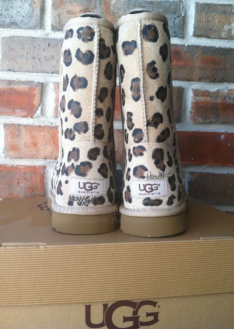 Painted Leopard Print Ugg Boots, Personalized Name - Etsy