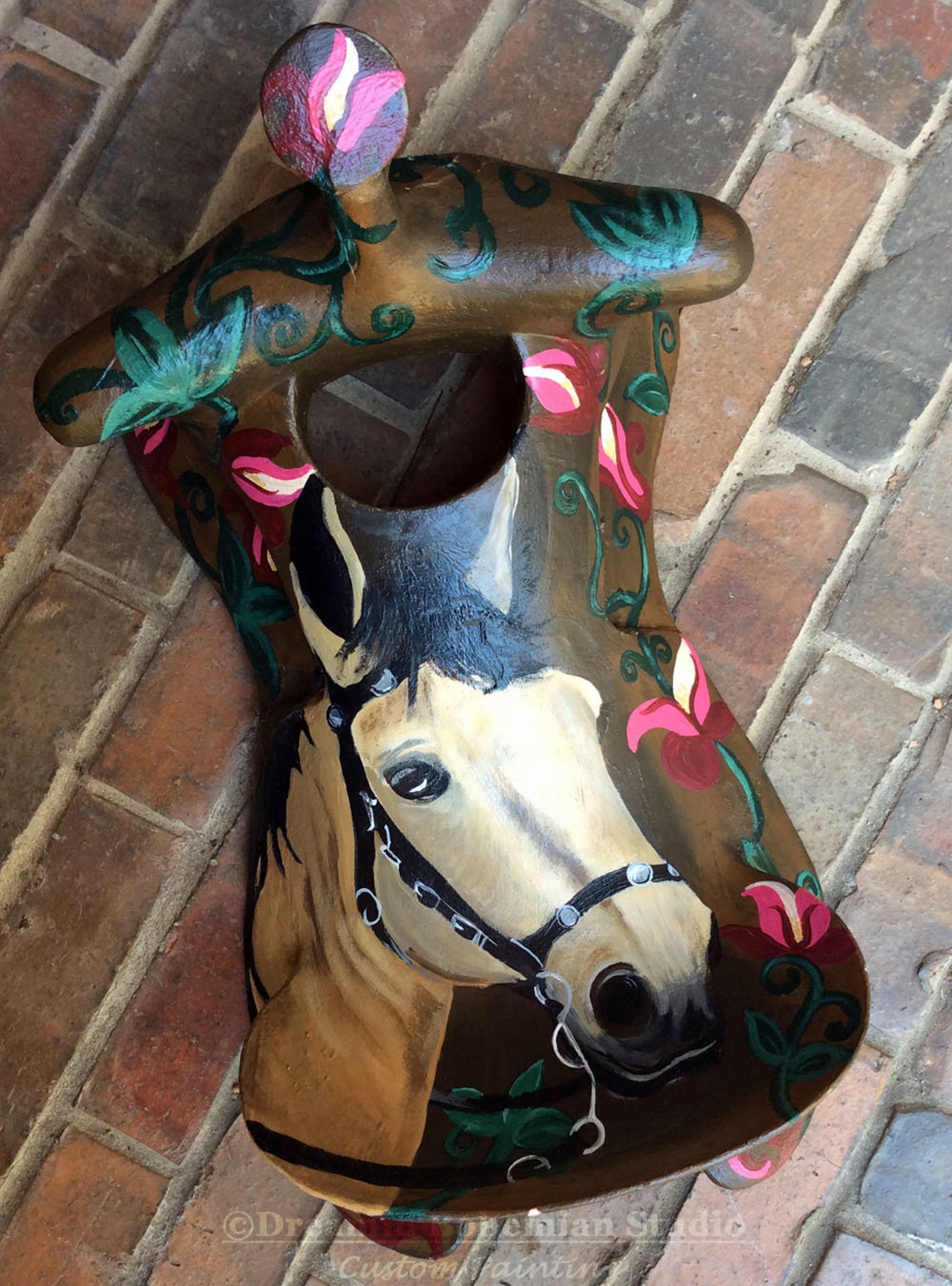 Custom Hand-painted Horse Portrait, Resin Saddle Decor - Etsy