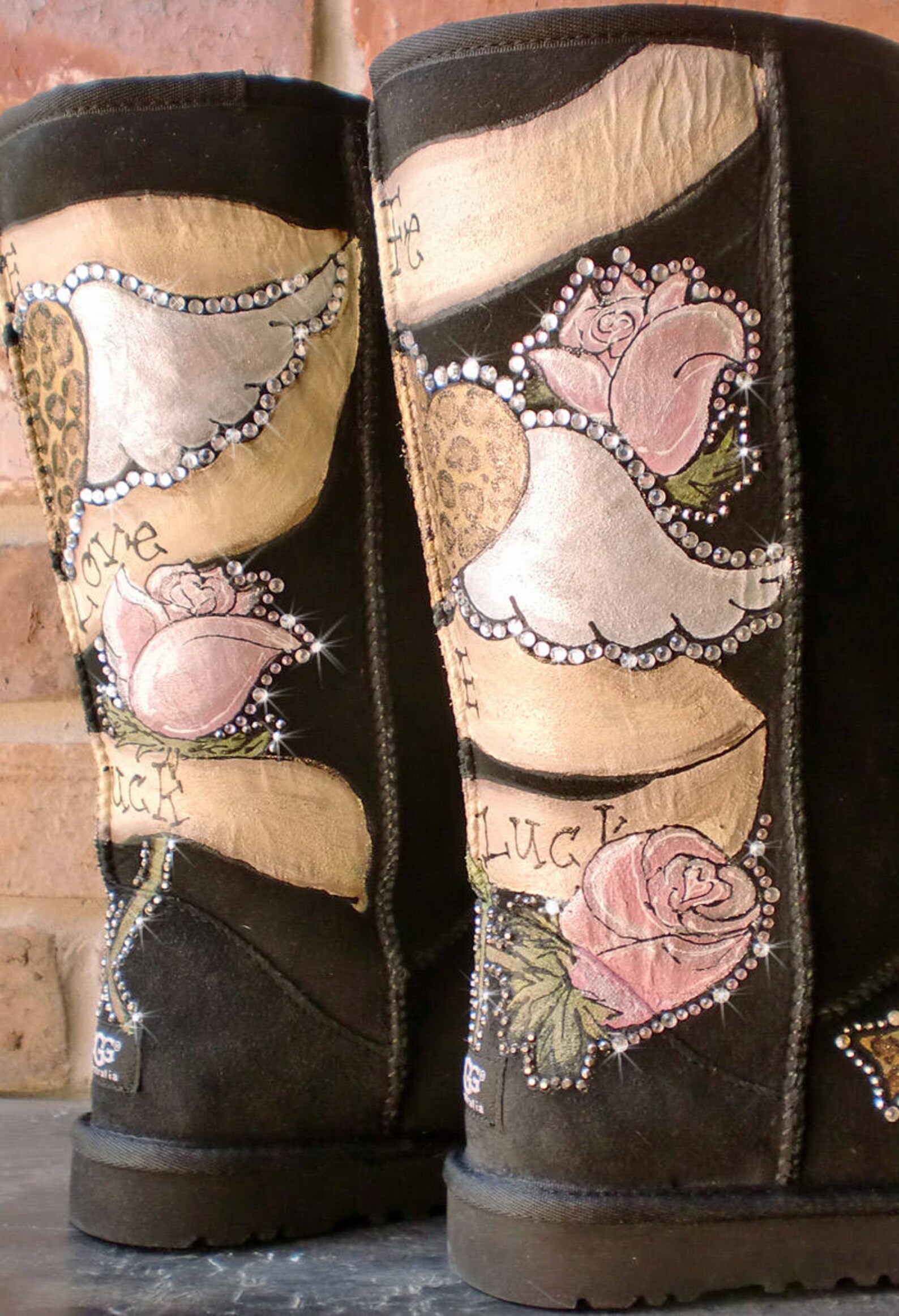 Ugg Boots Custom Hand Painted Banner Design With Life Love - Etsy