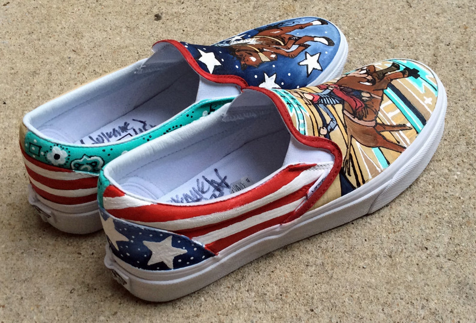 Custom VANS Hand Painted Western Rodeo Cowboy Shoes for Men - Etsy