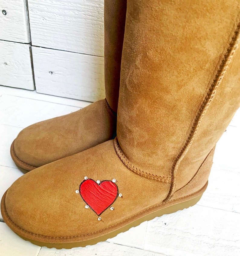 Custom Hand-painted Ugg Boots, American Flag Cross & Bling Design - Etsy