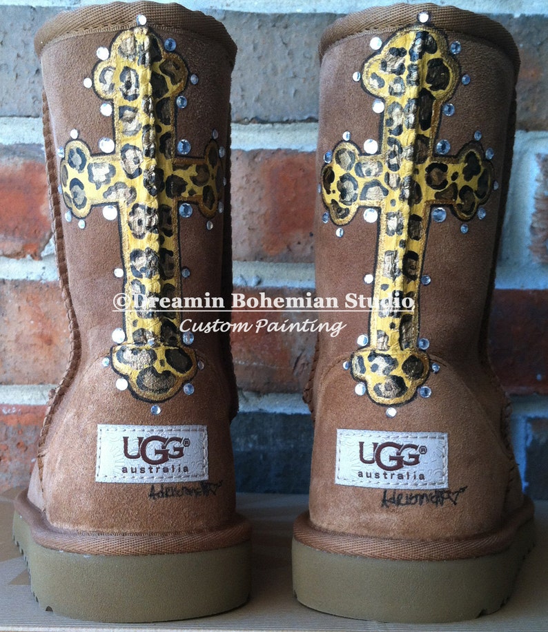UGGS Custom Painted Boots Painted Zebra or Leopard Cross - Etsy