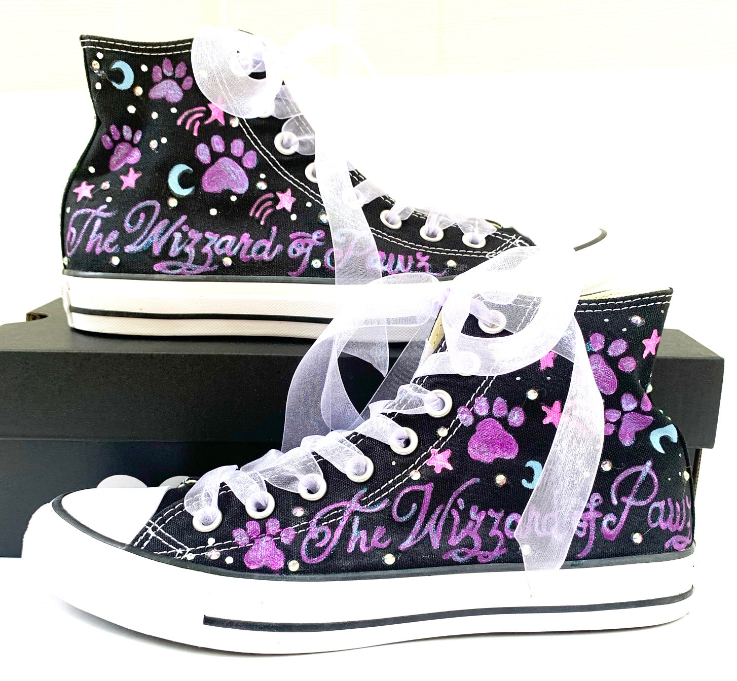 Custom Painted Converse High Tops, Dog Groomer Gift, Paw Prints - Etsy