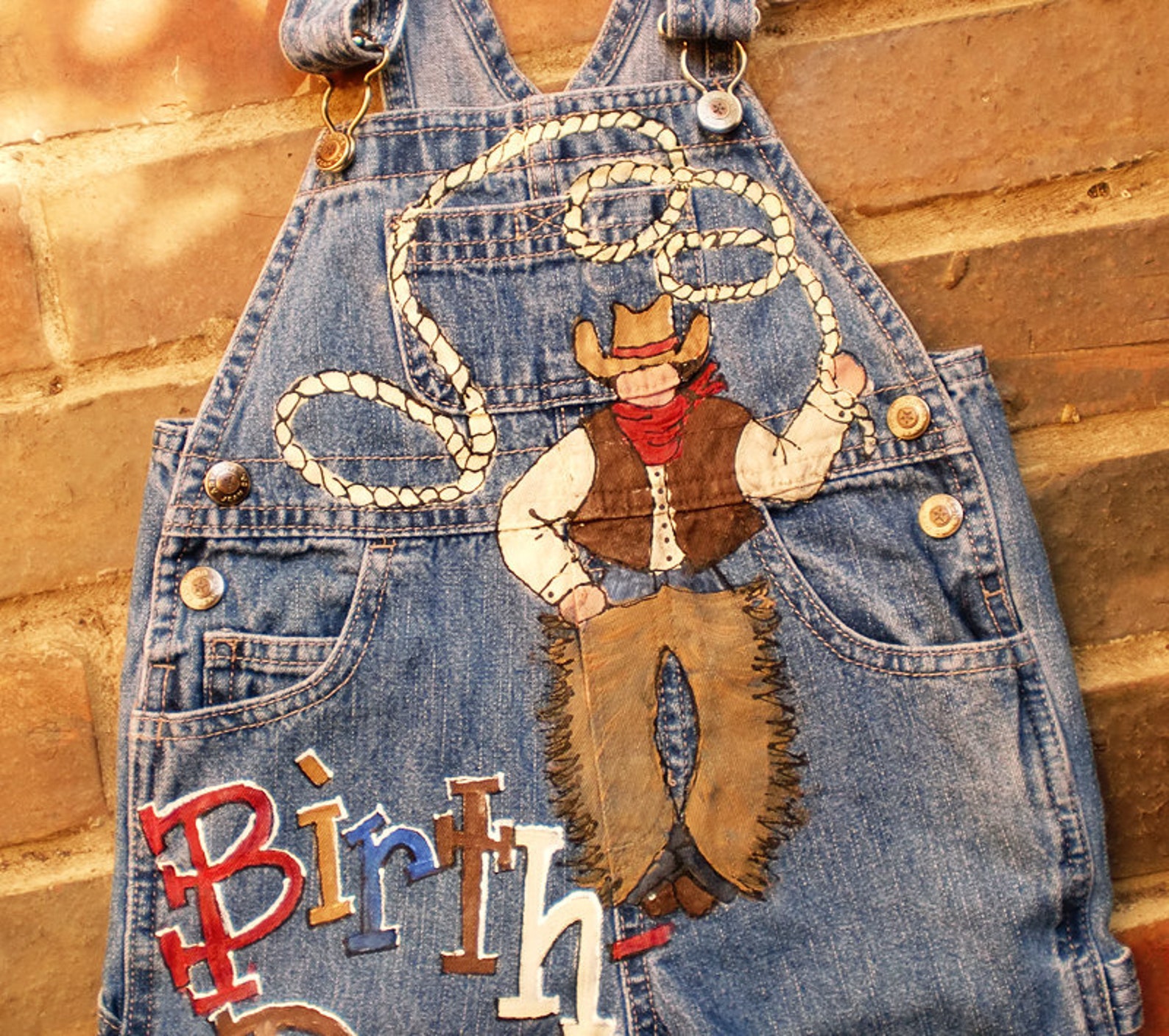 Hand-painted Denim Overalls, Gone Fishing Birthday Outfit - Etsy