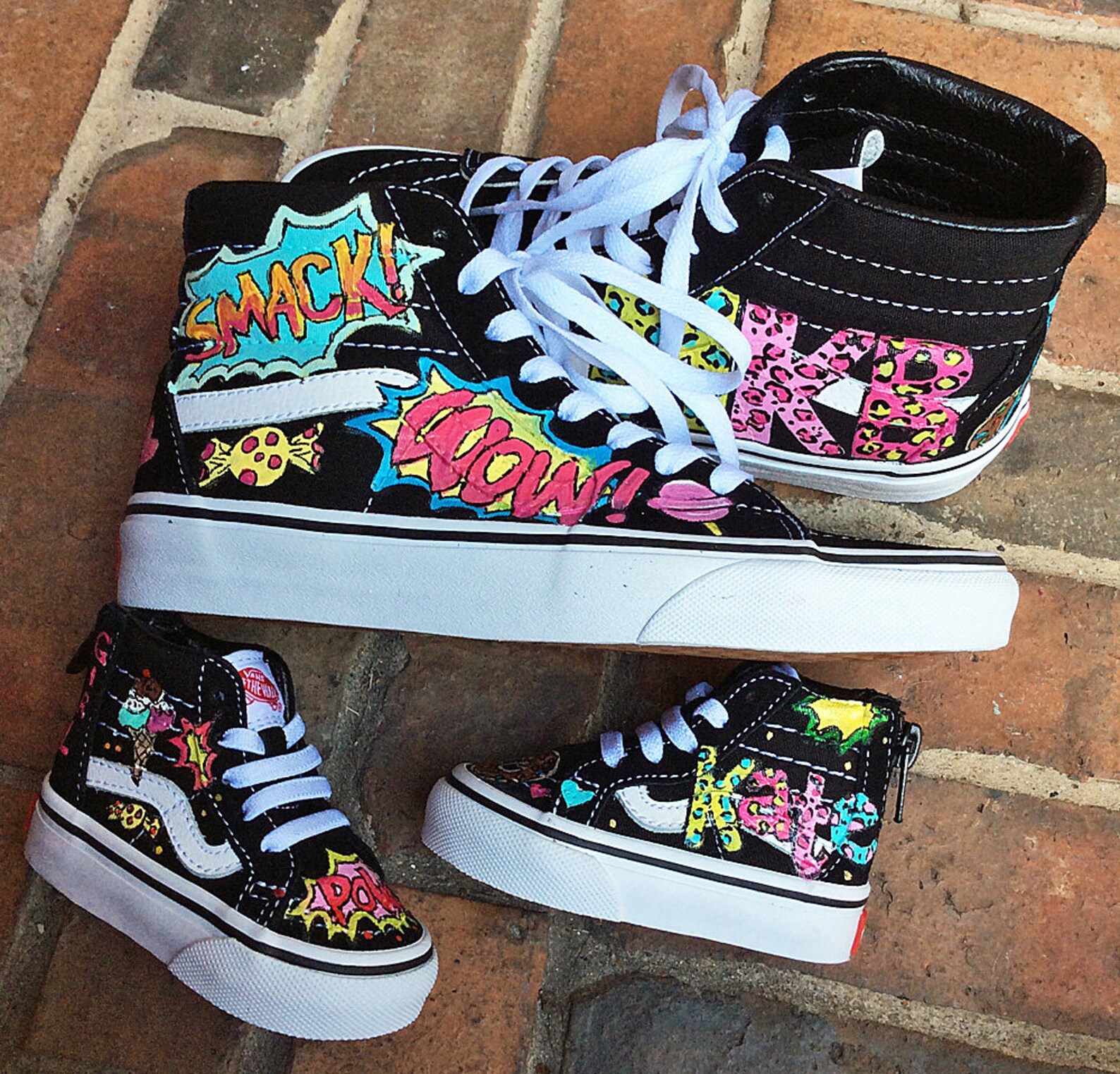 Custom Vans Sk8 Hi, Custom Painted Skater Shoes, Pop Art Painting ...