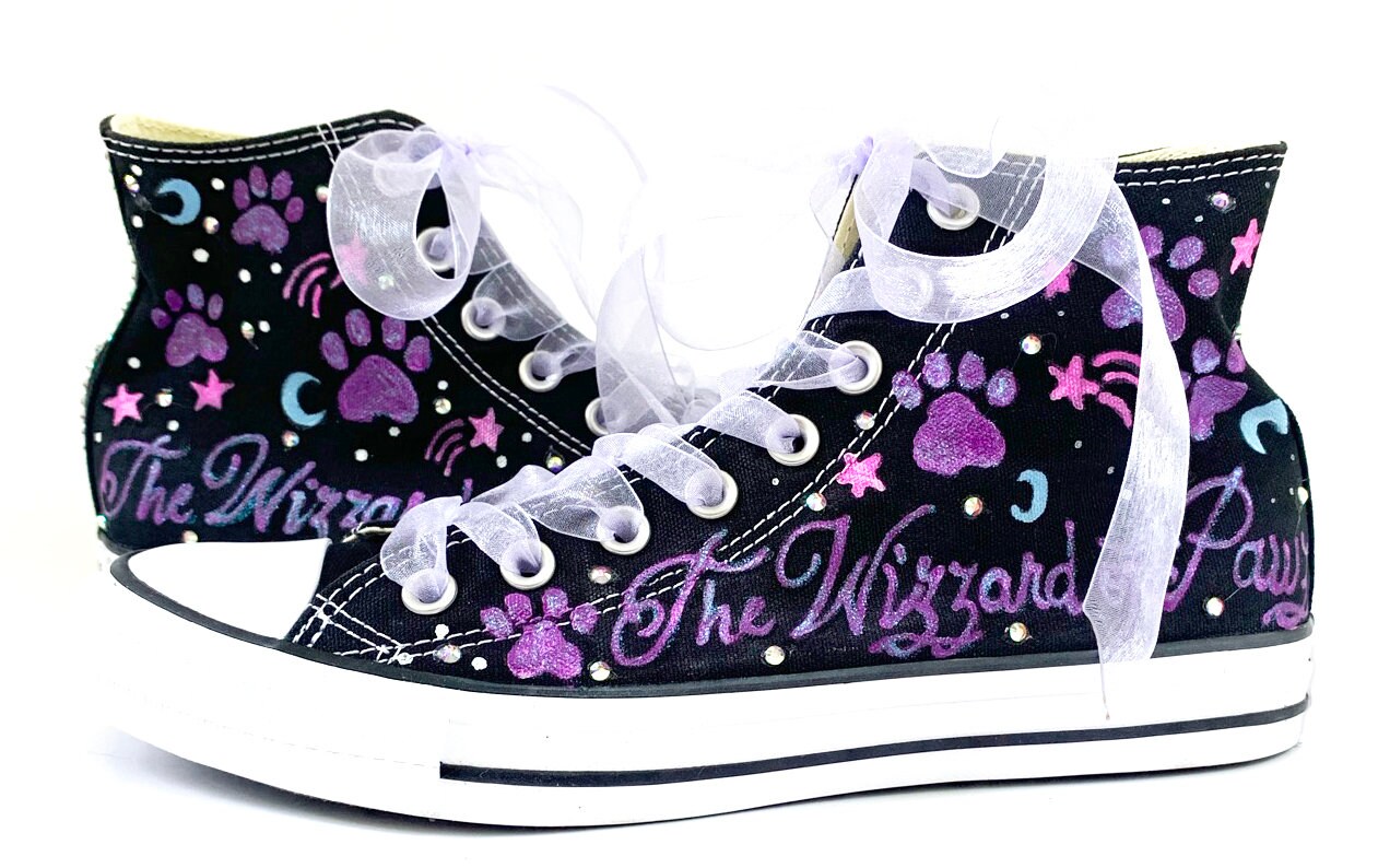 Custom Painted Converse High Tops, Dog Groomer Gift, Paw Prints - Etsy