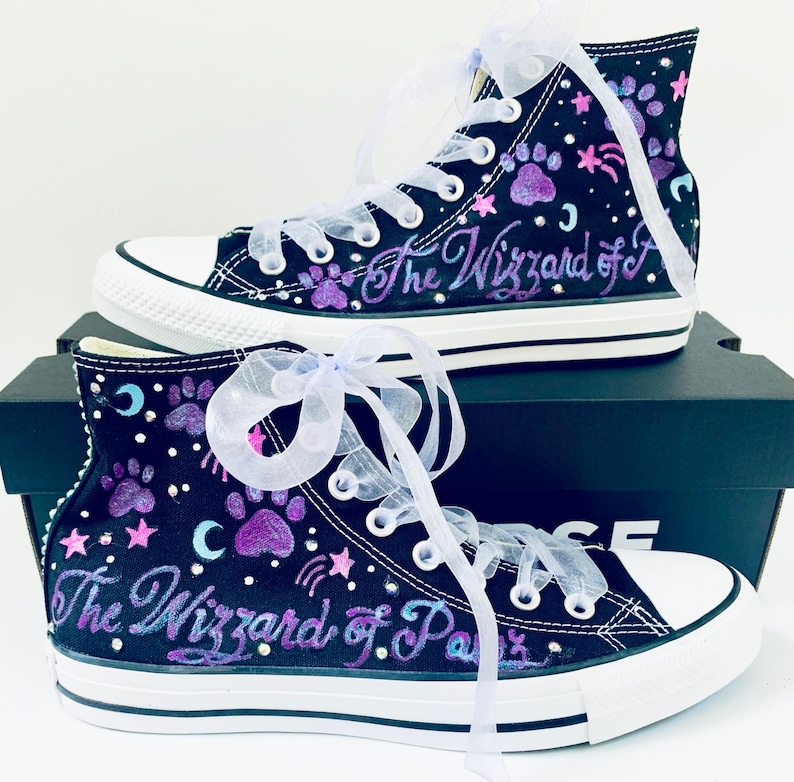Custom Painted Converse High Tops, Dog Groomer Gift, Paw Prints - Etsy