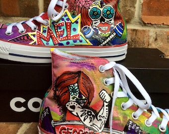 Painted High Tops - Etsy
