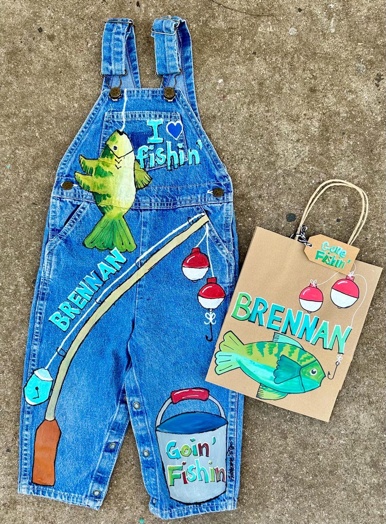 Personalized Fishing Birthday Gift Bag – Hand-painted Brown Paper - Etsy