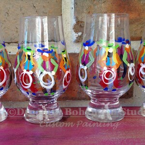 Hand Painted Cowboy and Cowgirl Stemless Wine Glass, Stemware, Shades ...