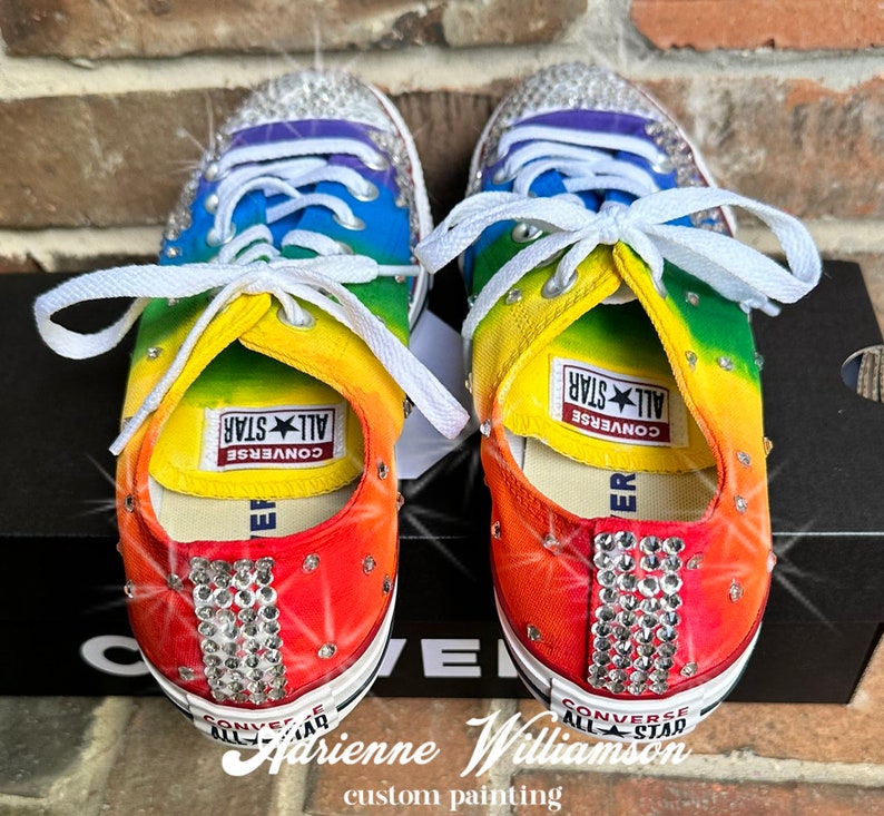 Custom Painted Rainbow Ombre Converse, Gay Pride Shoes - Etsy