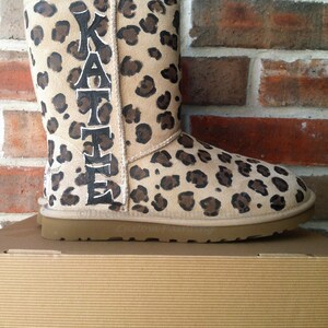 Painted Leopard Print Ugg Boots, Personalized Name - Etsy