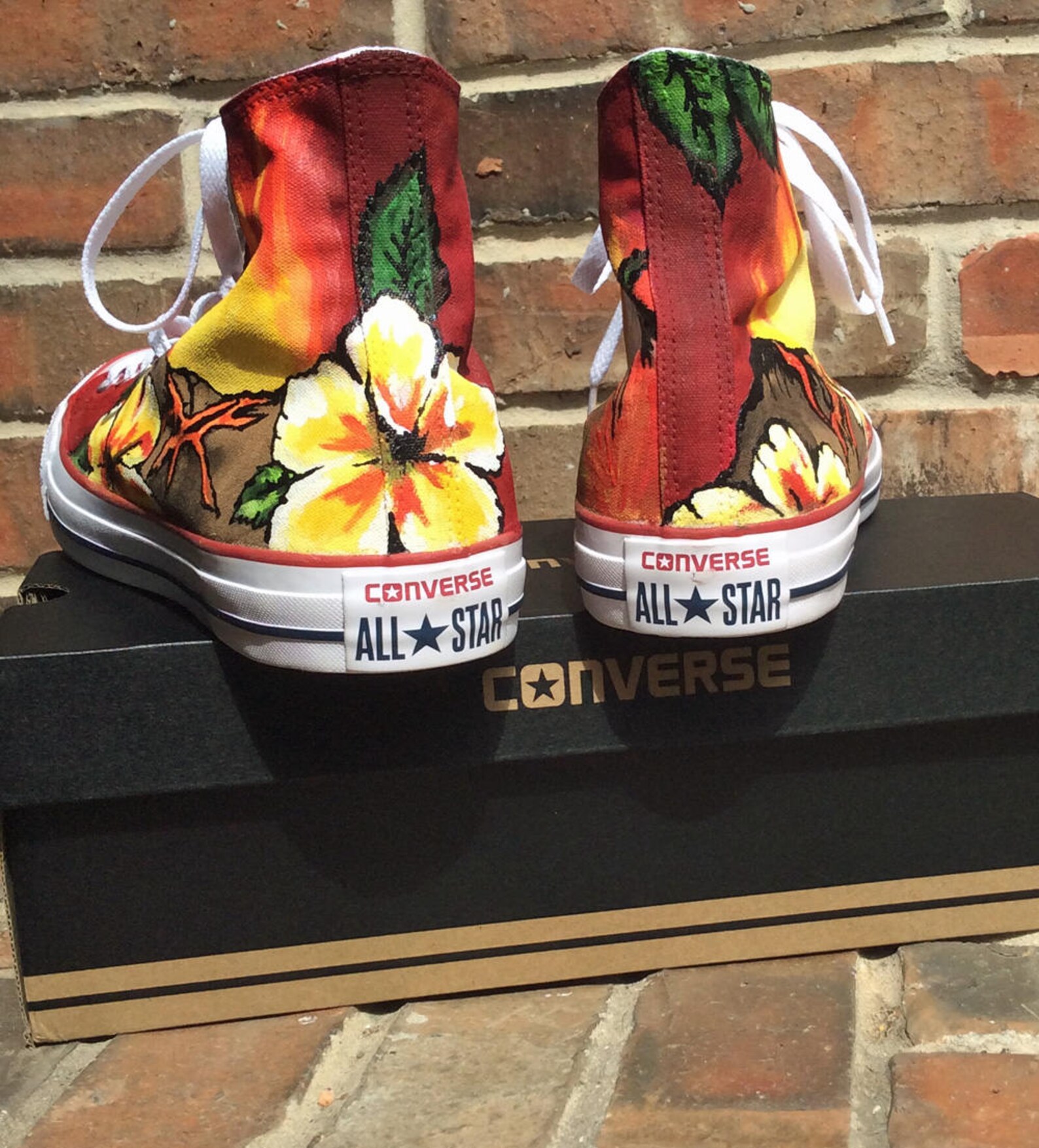 Painted Hawaiian Island Mens Converse High Top Shoes Volcano - Etsy