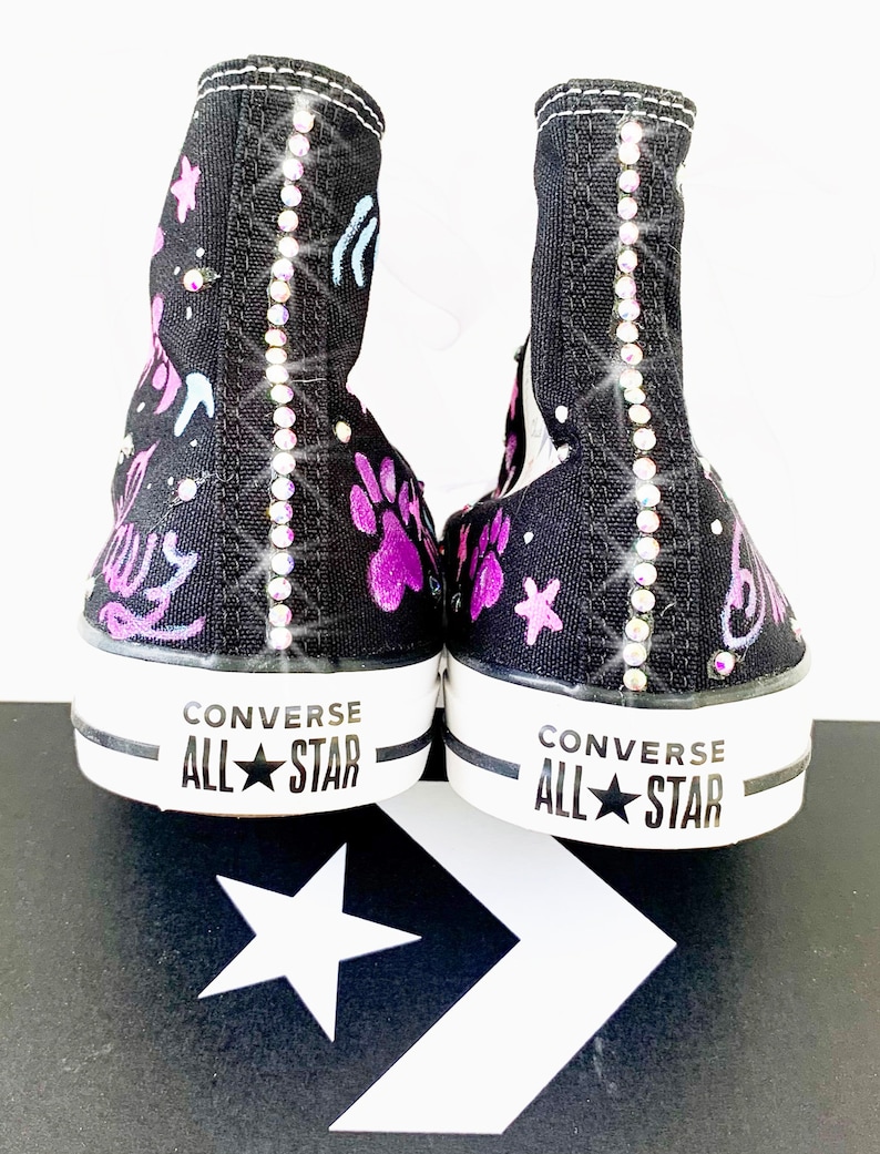 Custom Painted Converse High Tops, Dog Groomer Gift, Paw Prints - Etsy
