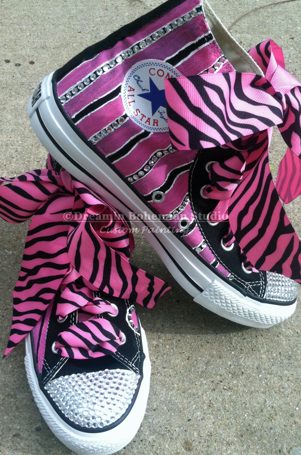 Pink And Black Zebra Shoes