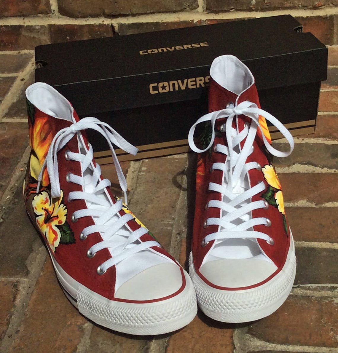 Painted Hawaiian Island Mens Converse High Top Shoes Volcano - Etsy