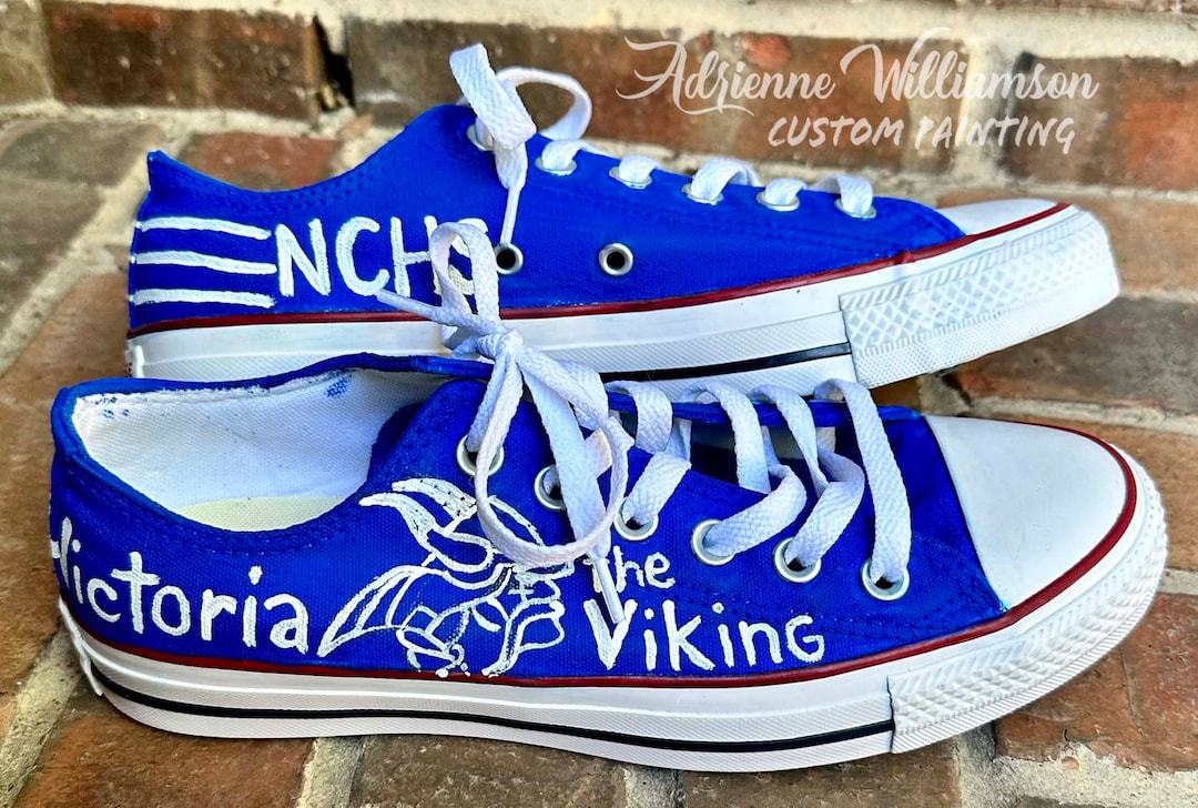 Painted Converse Custom Low Top Sneakers for High School, ANY School ...