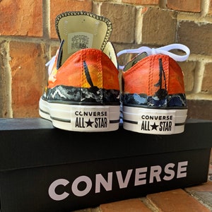 Converse High or Low Tops Painted Sailboats and Sunsets on Black ...
