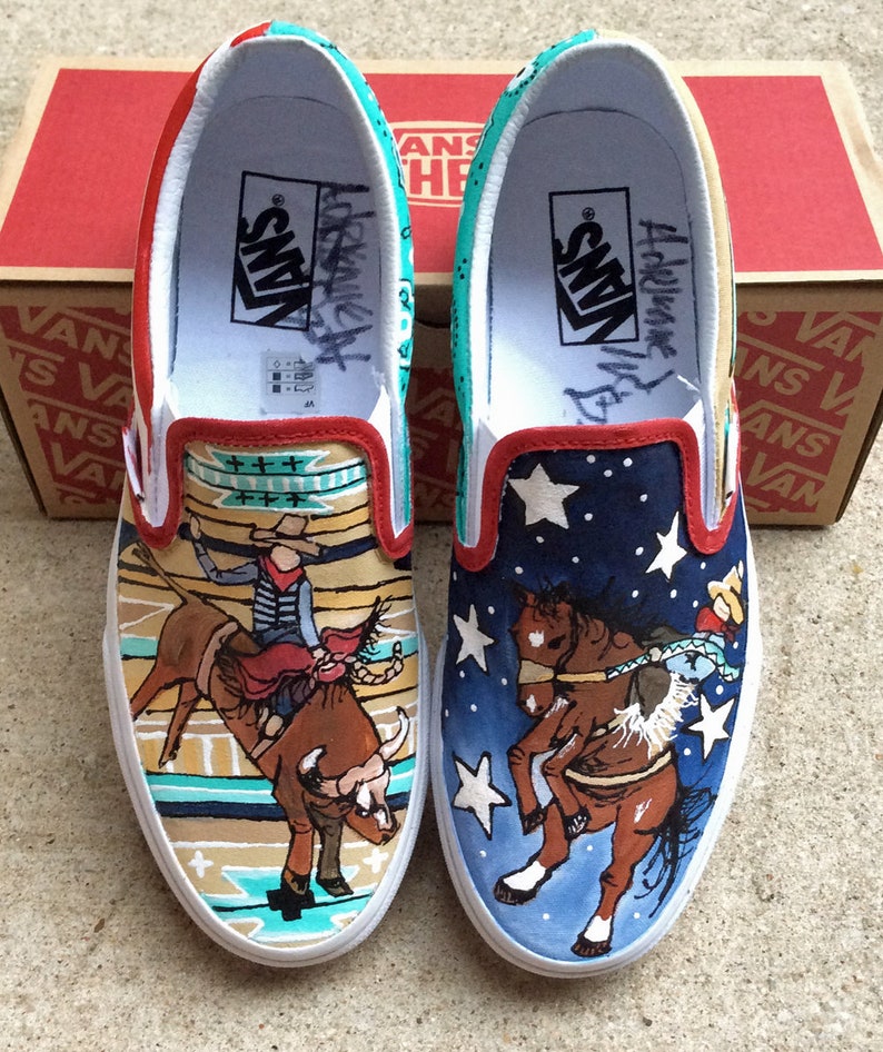 Custom VANS Hand Painted Western Rodeo Cowboy Shoes for Men - Etsy
