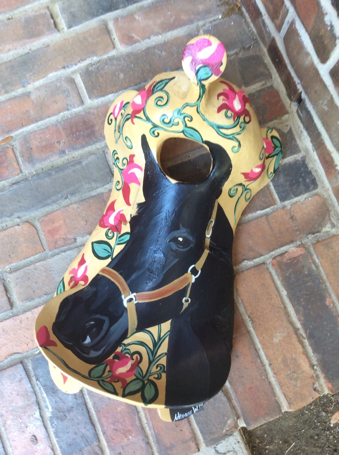Custom Hand-painted Horse Portrait on Western Saddle Decor for Ranch or ...