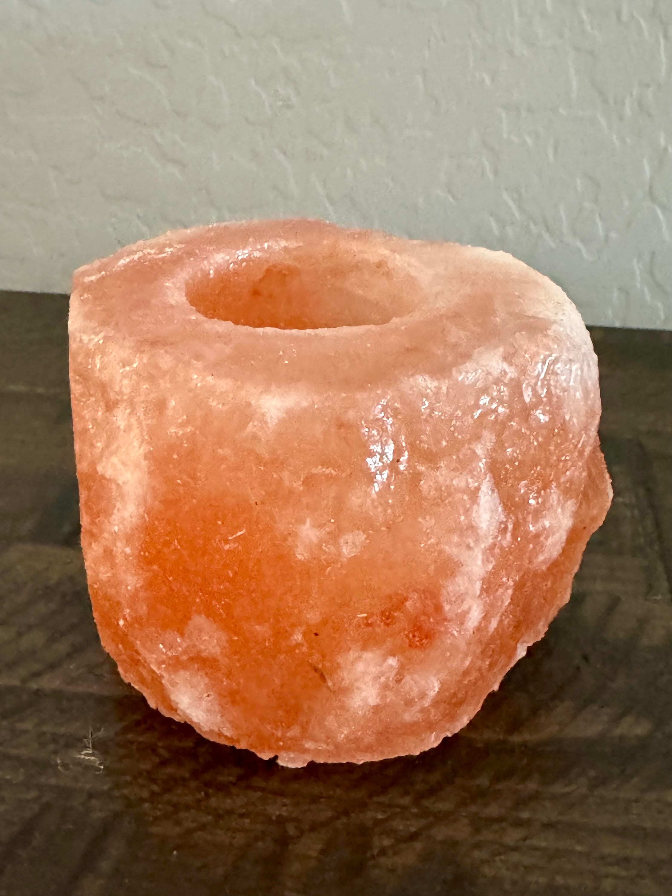 Salt Rock Candle Holder - Himalayan Salt Crystal Candle Holder for Home ...