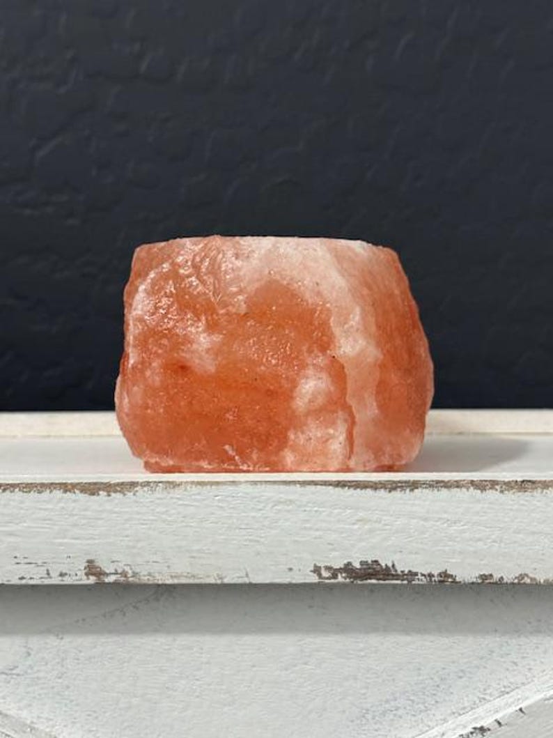 Salt Rock Candle Holder - Himalayan Salt Crystal Candle Holder for Home ...