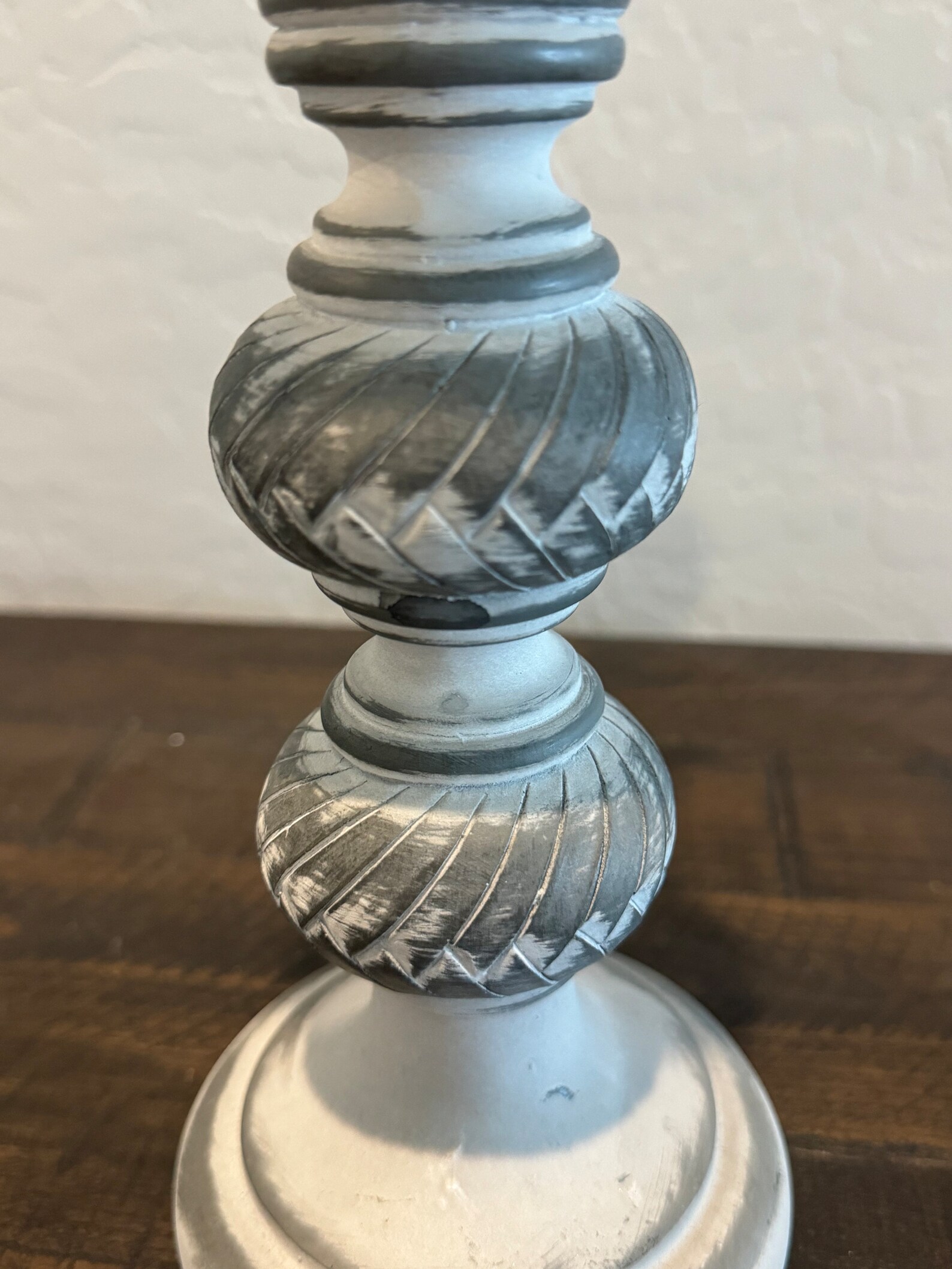 Distressed Gray Candlestick Holder - Perfect for Rustic and Shabby Chic ...