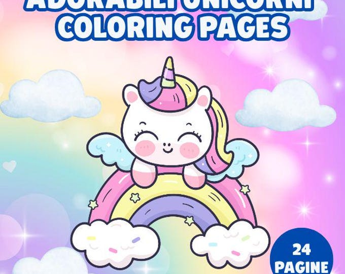 50 Cute Kawaii Unicorn Drawings: Printable Coloring Pages for Kids and ...