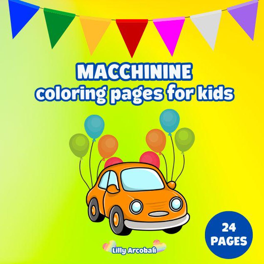 Car Coloring Pages for Kids – Cute Car Coloring Book – 24 Printable ...