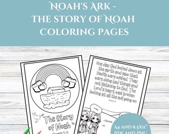 The Story of Noah | Noah’s Ark | Printable Coloring Bible Pages ...