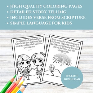 The Story of Adam and Eve | Printable Coloring Bible Pages | Christian ...