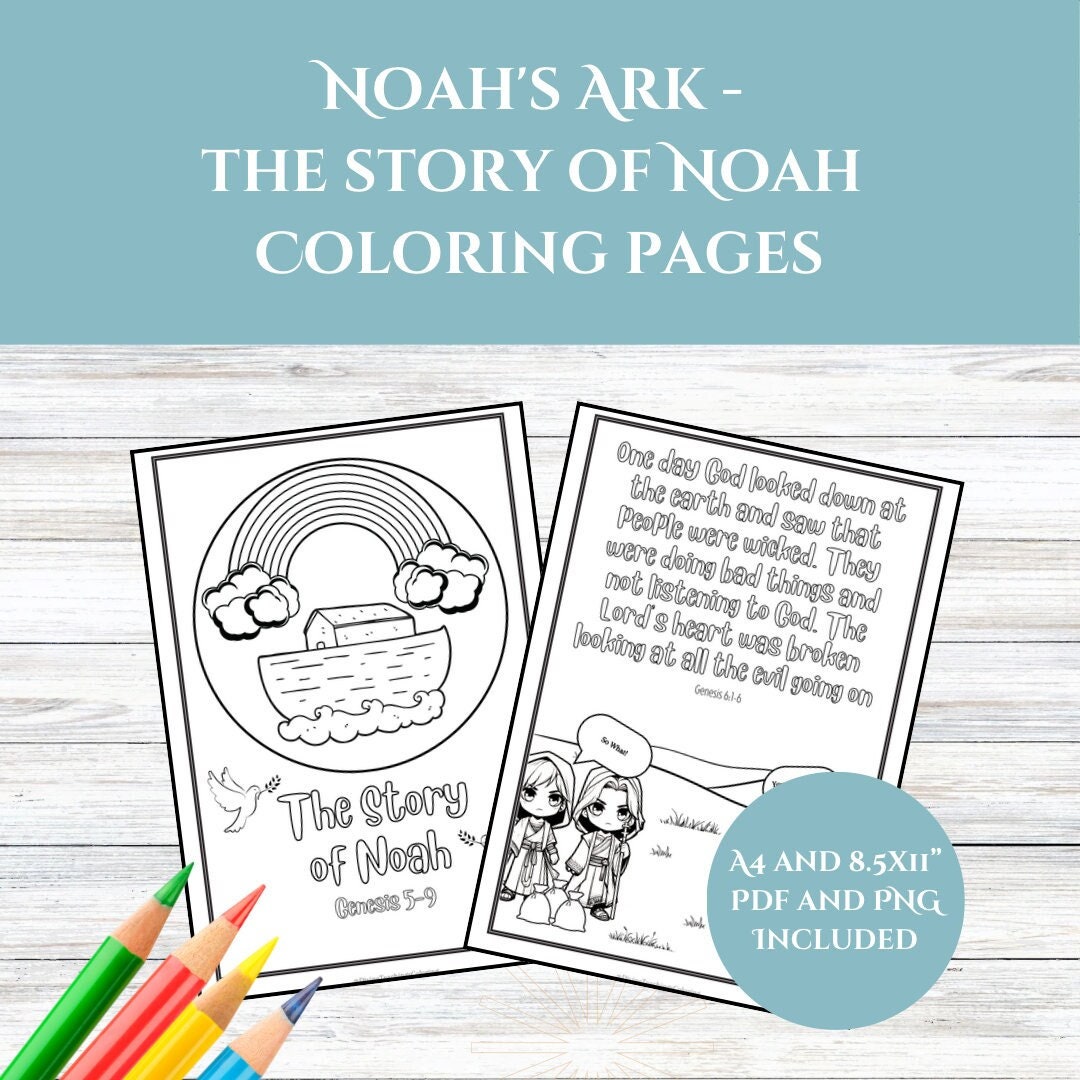 The Story of Noah | Noah’s Ark | Printable Coloring Bible Pages ...