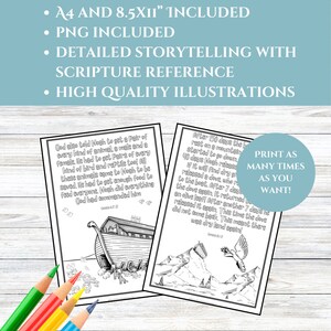 The Story of Noah | Noah’s Ark | Printable Coloring Bible Pages ...