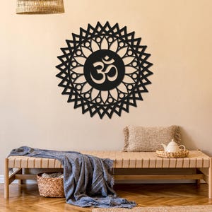 Ohm Mandala Metal Wall Decor, Om Symbol Wall Art, Om Wall Decor, Hindu ...