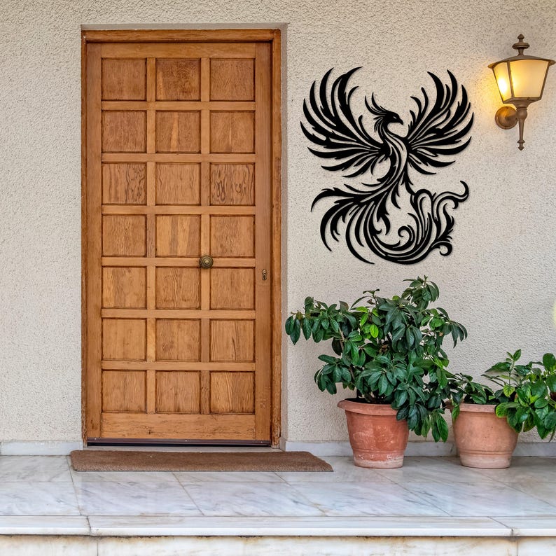 Phoenix Bird Metal Wall Art, Phoenix Wall Decor, Metal Phoenix Sign ...