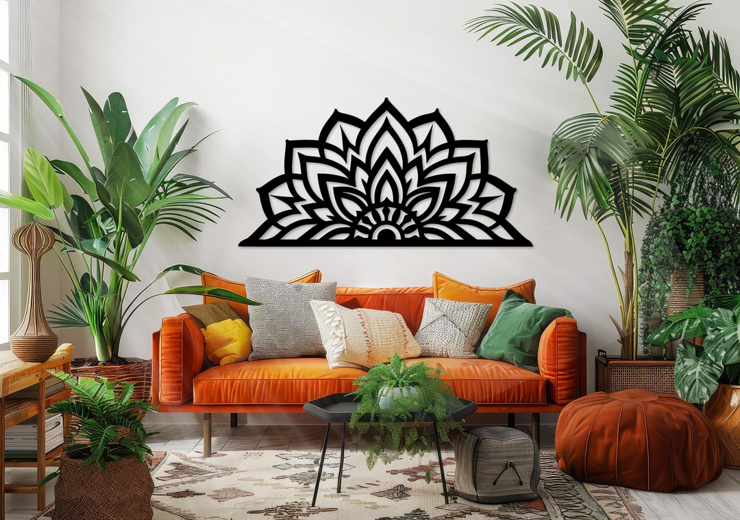 Mandala Metal Wall Art, Bed Headboard Mandala Wall Art, Spiritual ...