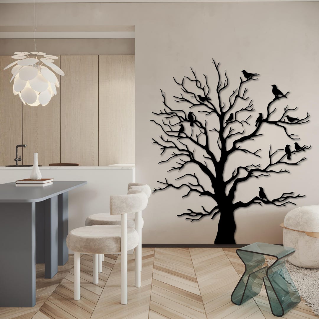 Birds on Tree Branch Metal Wall Art, Nature Sculpture, Tree Metal Wall ...