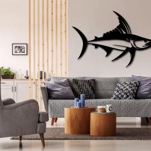 Swordfish Metal Wall Art, Nautical Art, Angler Gift, Fishing Enthusiast ...
