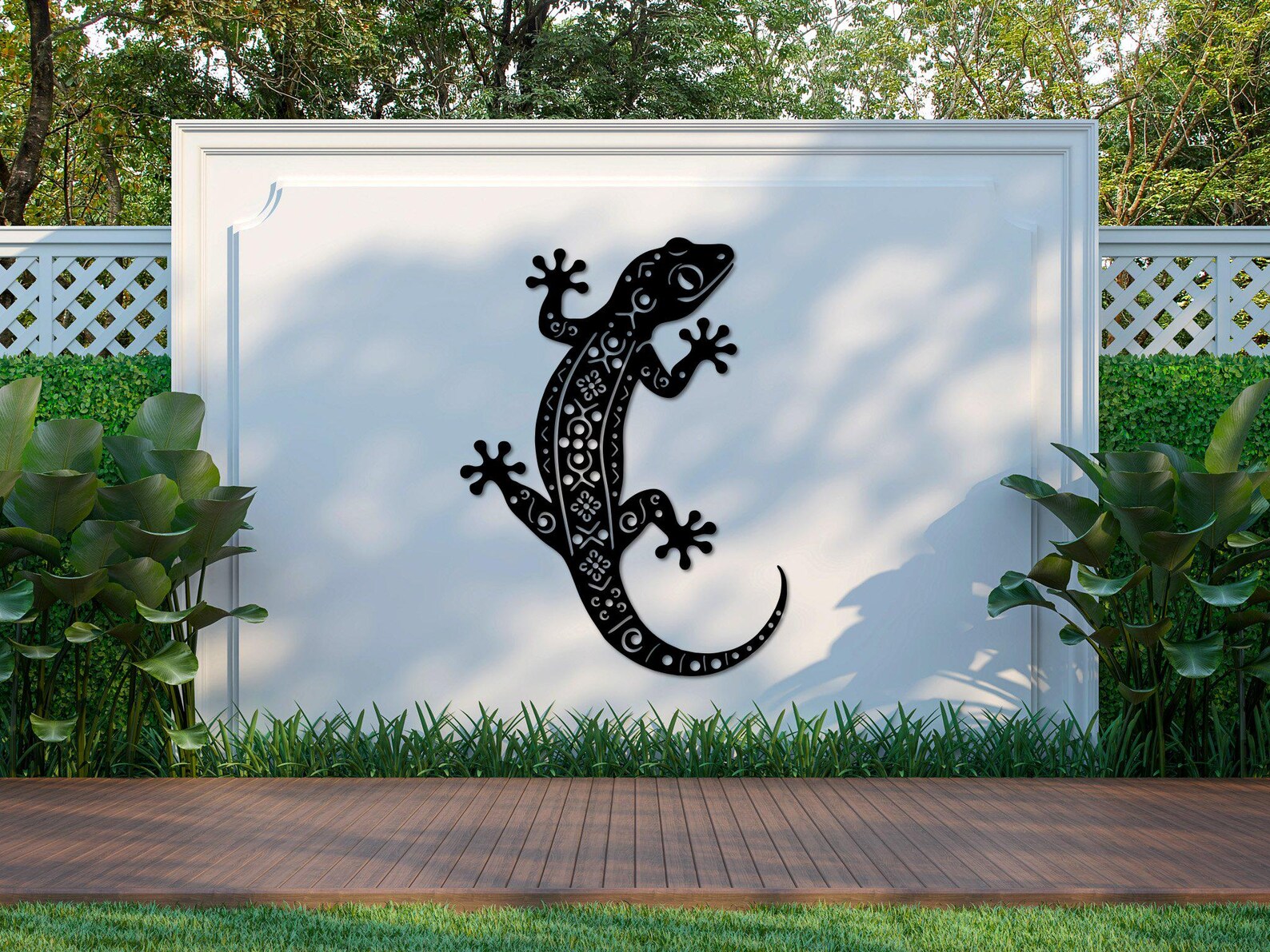 Metal Gecko Wall Ornament, Metal Lizard Wall Art, Indoor Outdoor Decor ...