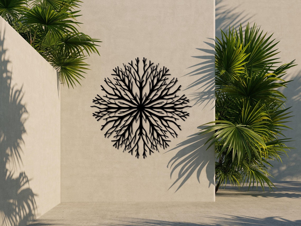 Tree Root Metal Wall Decor, Tree Wall Sign, Large Living Room Wall Art ...