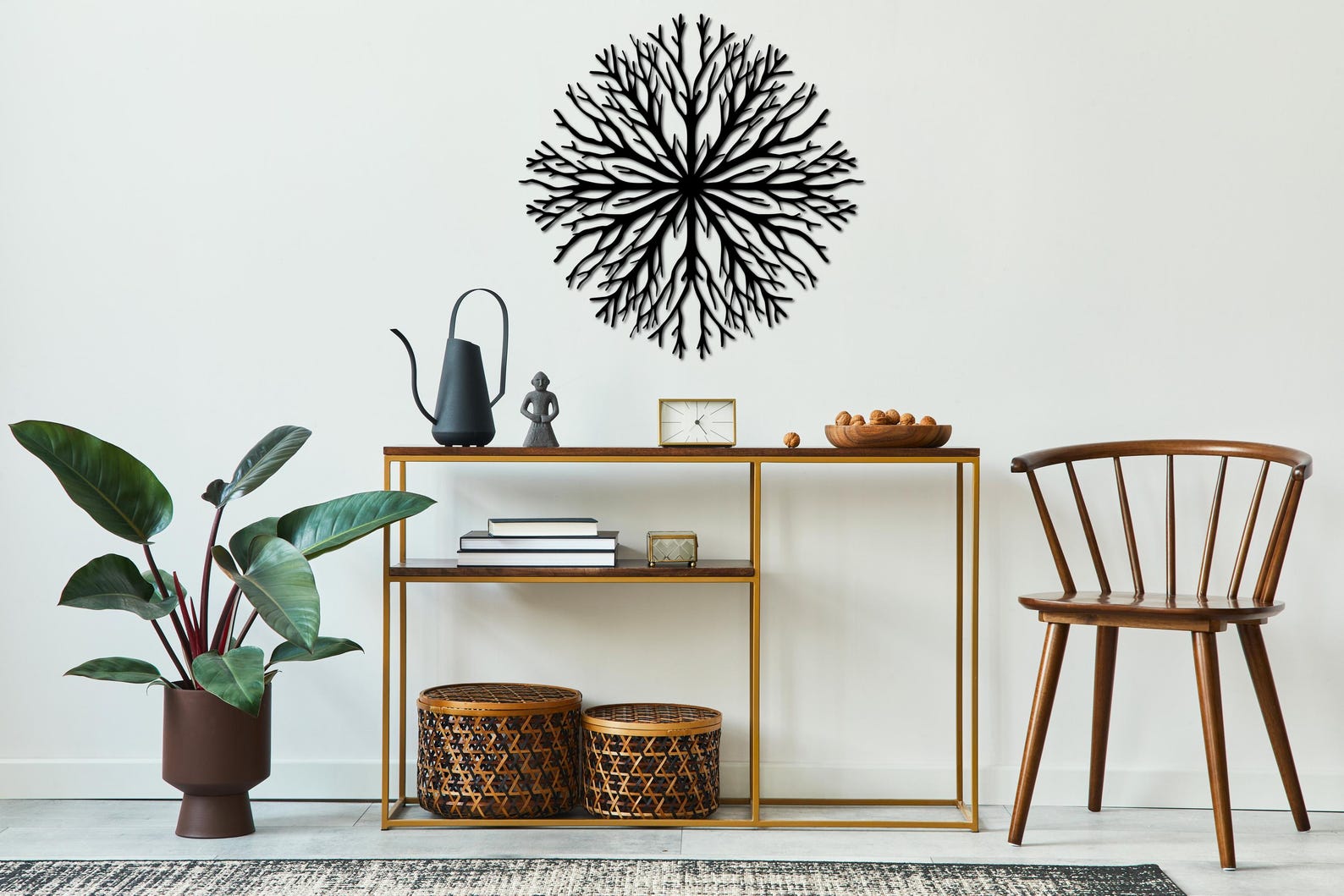 Tree Root Metal Wall Decor, Tree Wall Sign, Large Living Room Wall Art ...