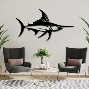 Swordfish Metal Wall Art, Nautical Art, Angler Gift, Fishing Enthusiast ...