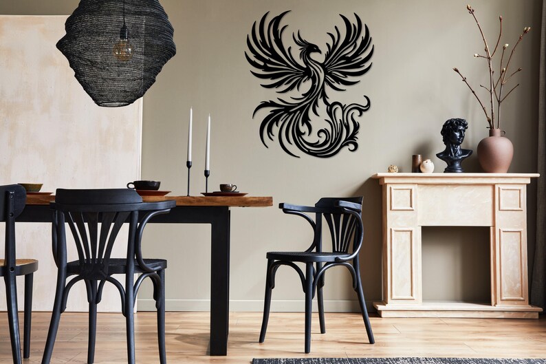 Phoenix Bird Metal Wall Art, Phoenix Wall Decor, Metal Phoenix Sign ...