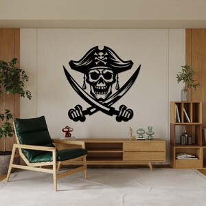 Pirate Skull Metal Art, Pirate Metal Art, Skull Pirate Art, Pirates ...