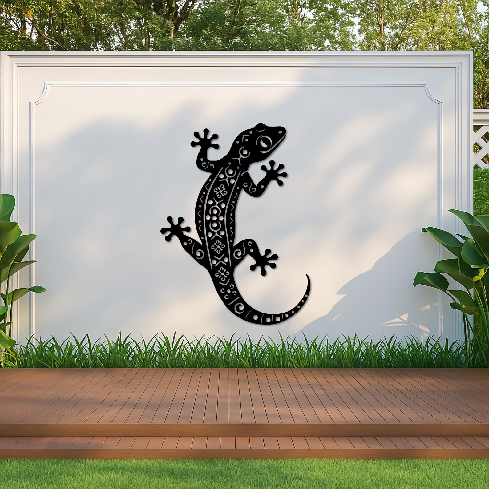 Metal Gecko Wall Ornament, Metal Lizard Wall Art, Indoor Outdoor Decor ...