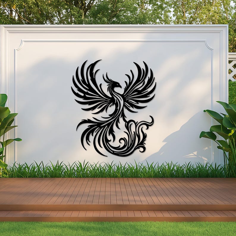 Phoenix Bird Metal Wall Art, Phoenix Wall Decor, Metal Phoenix Sign ...