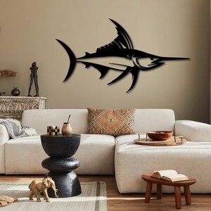 Swordfish Metal Wall Art, Nautical Art, Angler Gift, Fishing Enthusiast ...